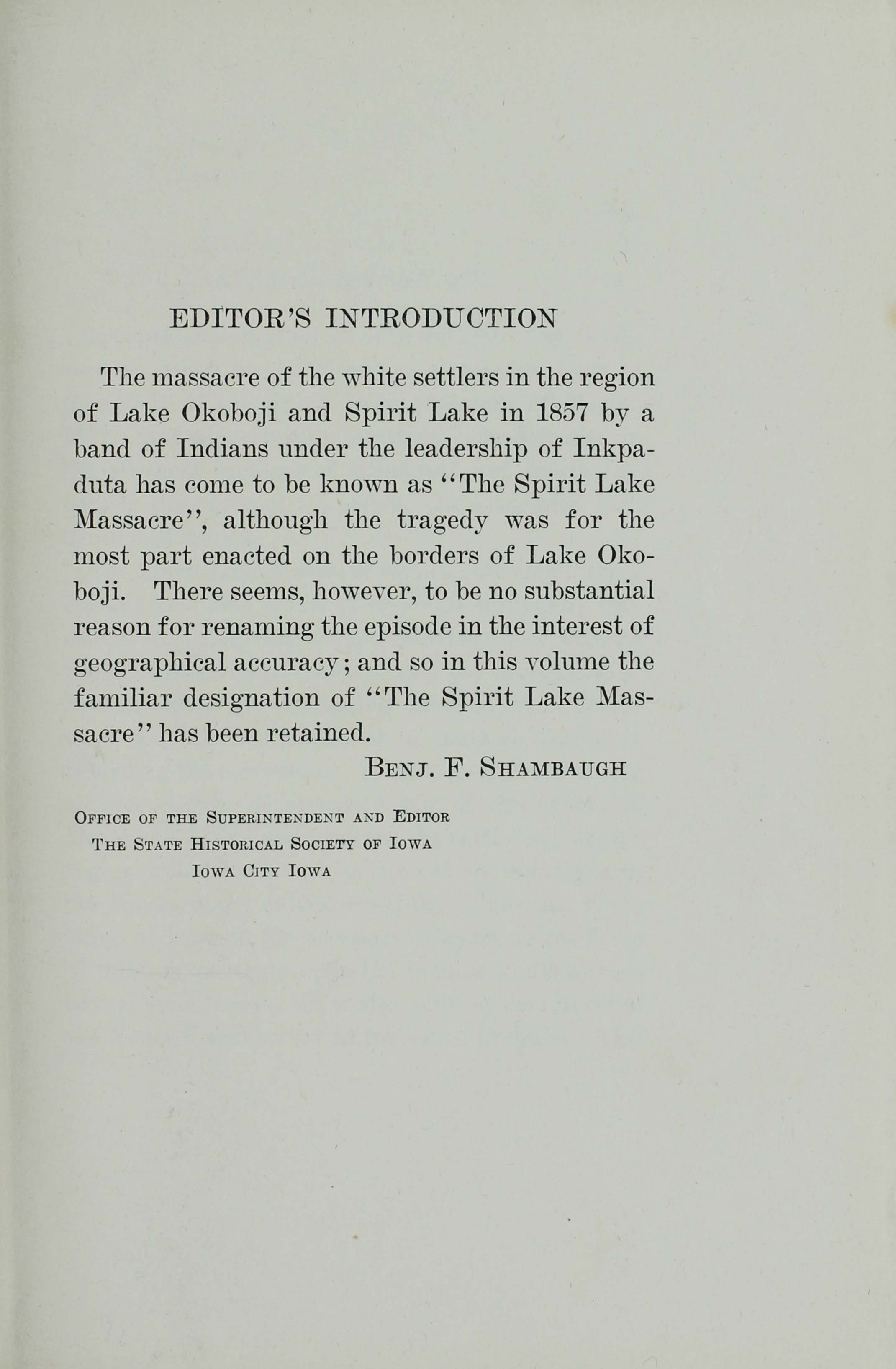 Spirit Lake Massacre | Iowa History Collection