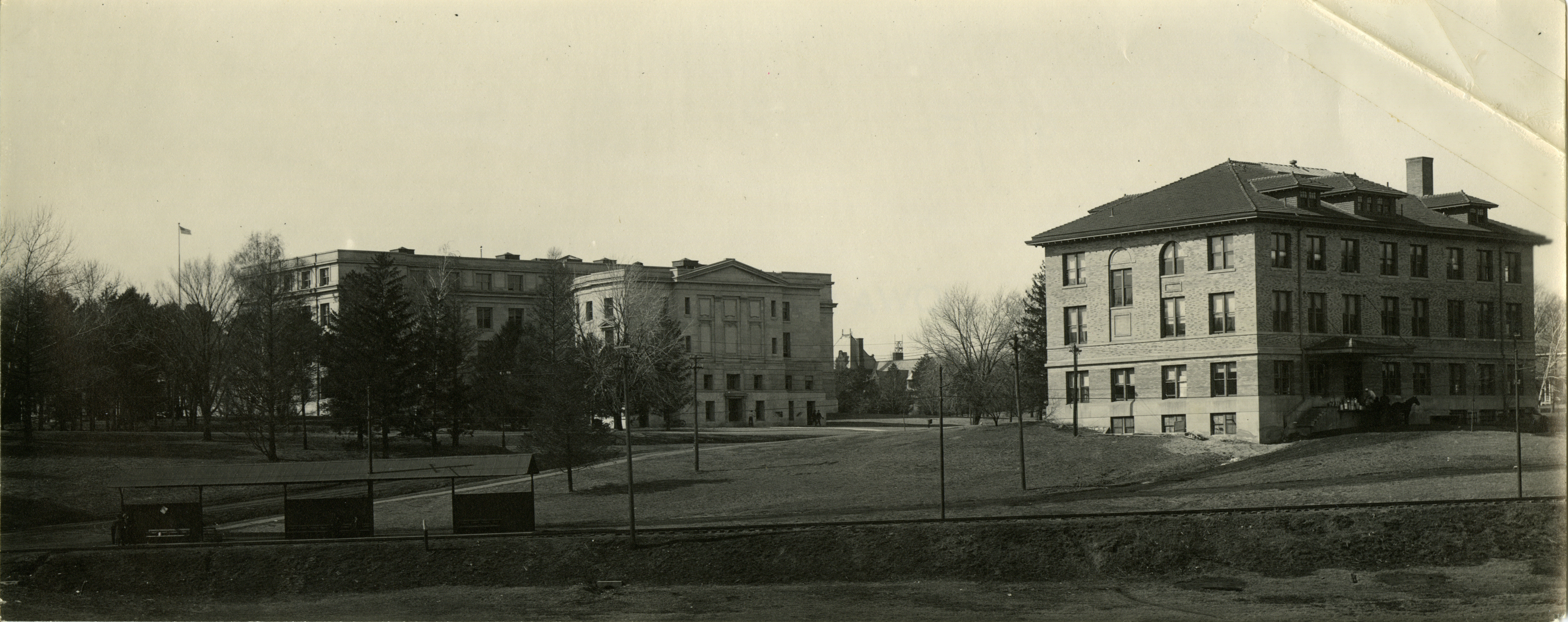 Curtiss Hall and unidentified building | Iowa State University Photographs