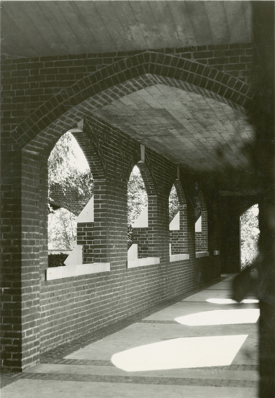 Covered walkway at Lagomarcino Hall | Iowa State University Photographs